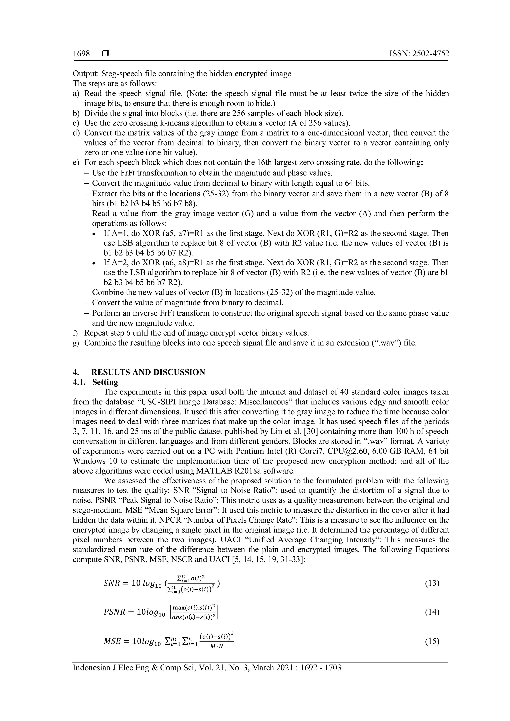 Secure Image Hiding In Speech Signal By Steganography Mining And Encryption Pdf