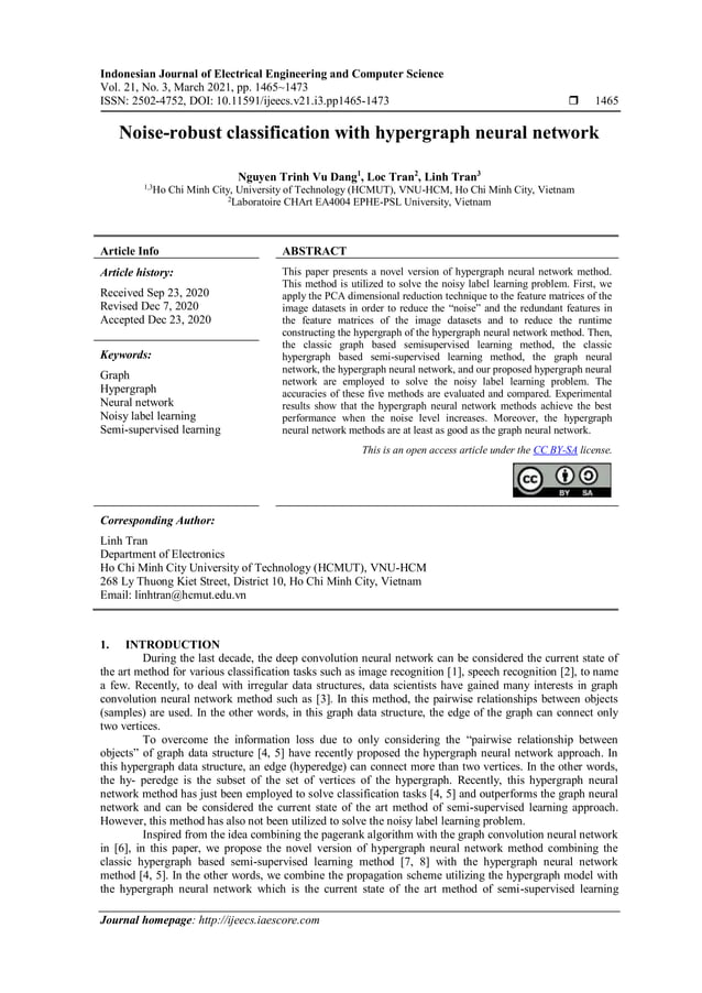 Noise-robust classification with hypergraph neural network | PDF | Computer Software and ...