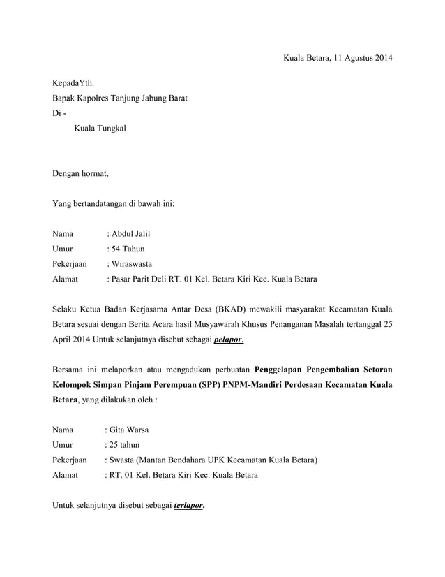 Contoh Surat Laporan Kepolisian Contoh Format Surat L - vrogue.co Contoh Surat Laporan Kepolisian Contoh Format Surat L - vrogue.co