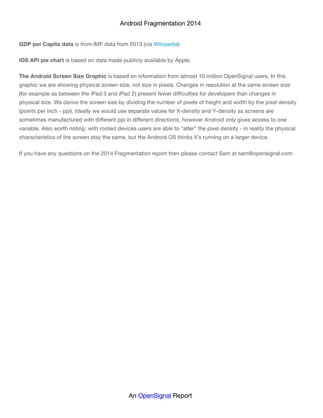 Open Signal 2014 Android Fragmentation Report | PDF