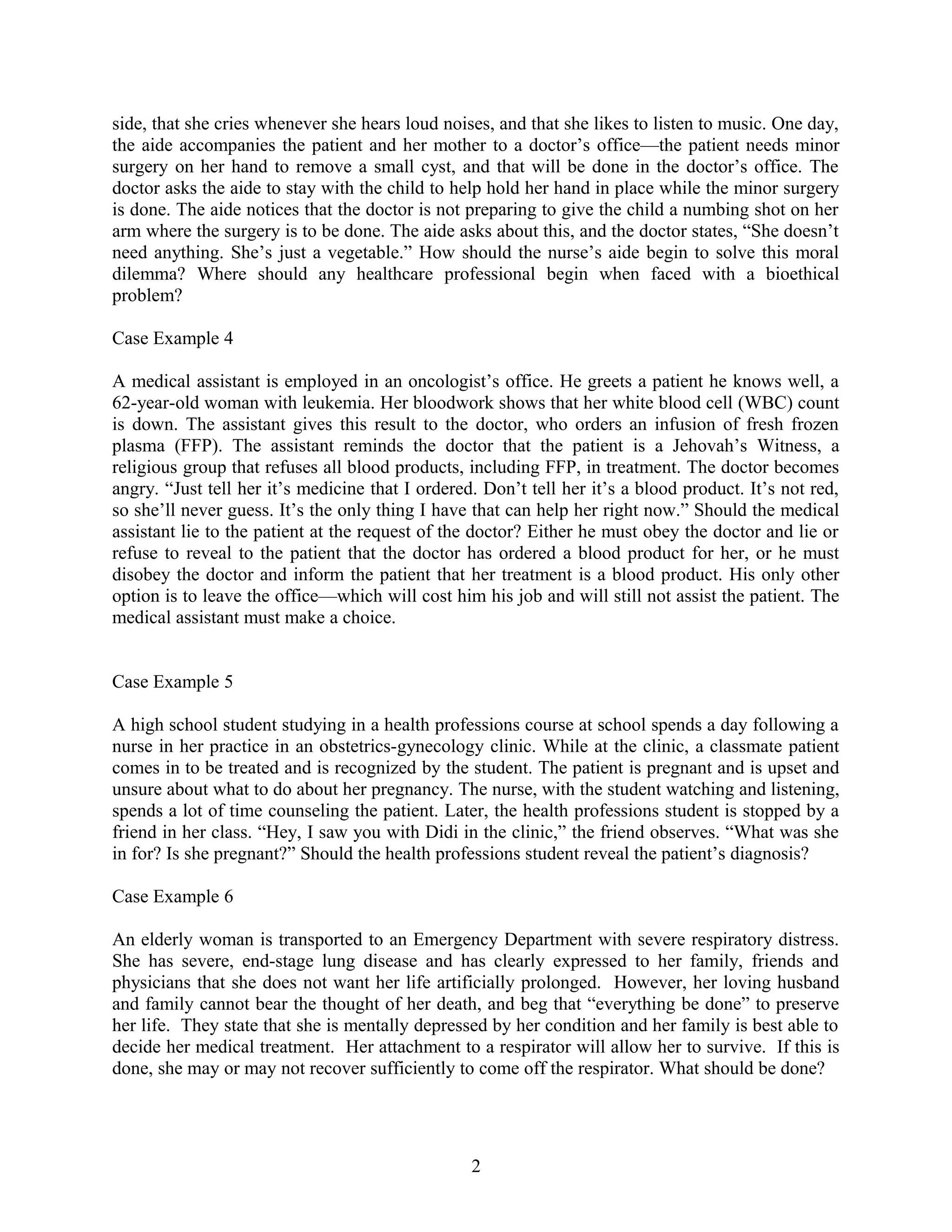 237778794 ethical-issues-case-studies | DOC | First Aid | Injuries