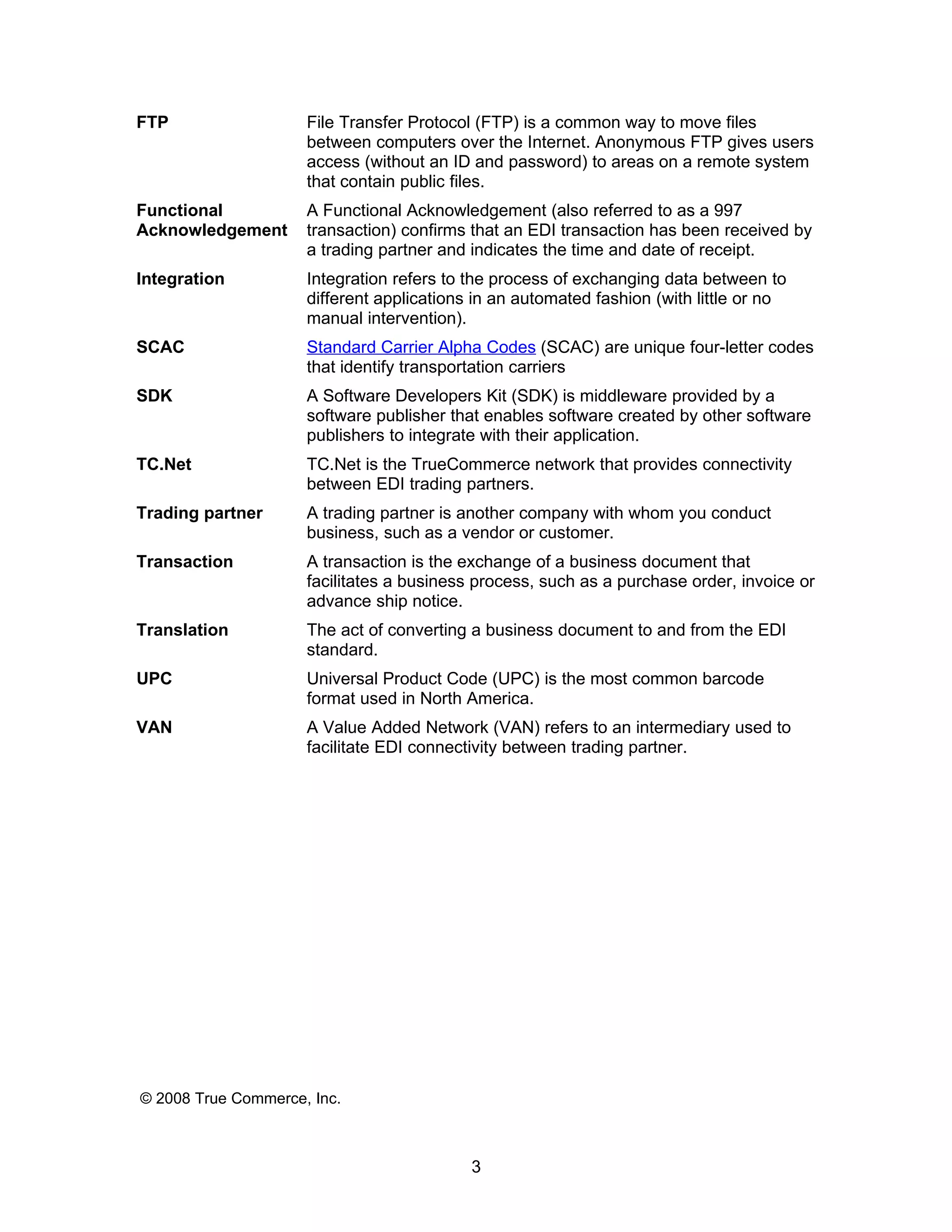 Glossary of EDI Terms | PDF