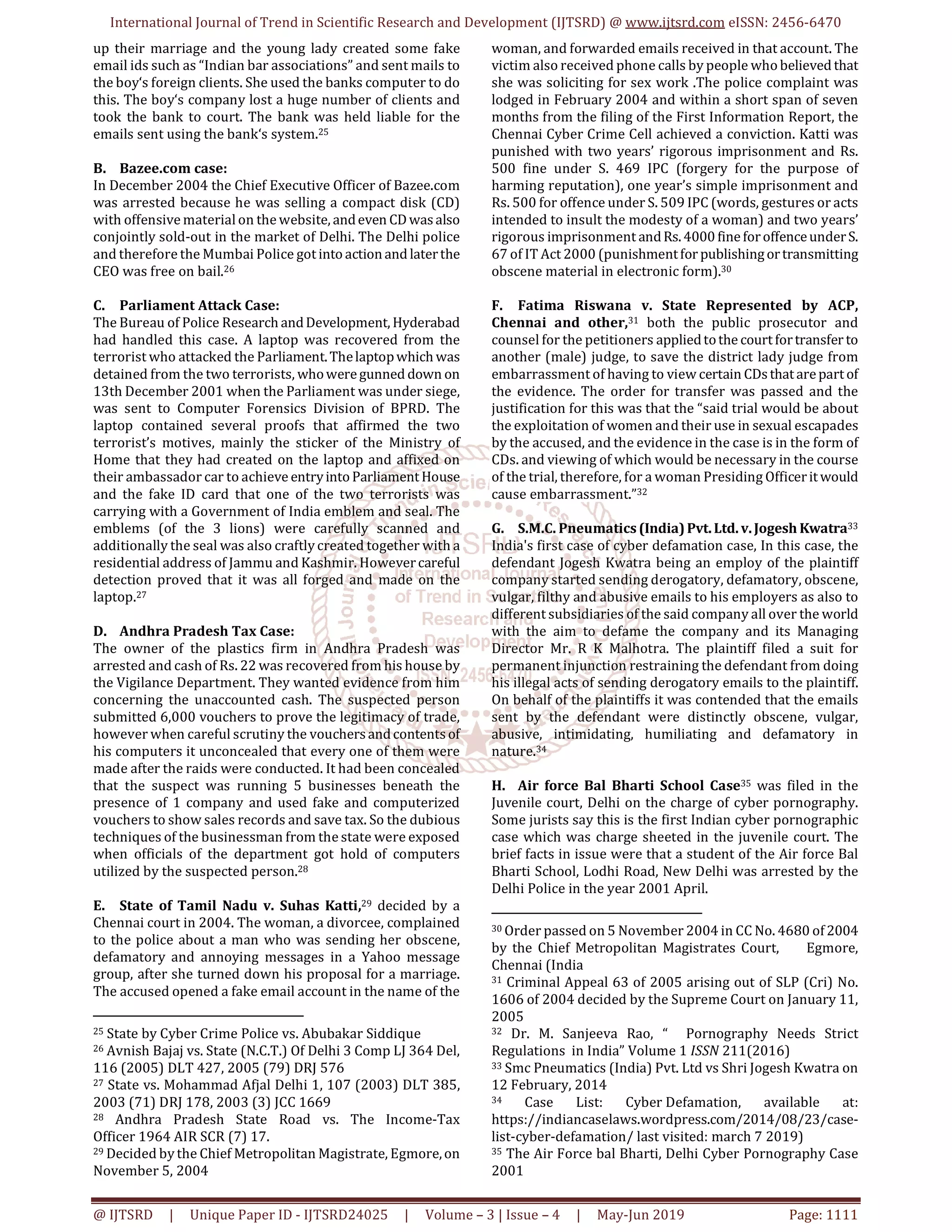 Cyber Crime Scenario in India and Judicial Response | PDF