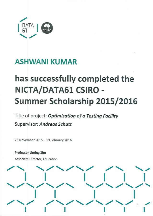 NICTA certificate | PDF