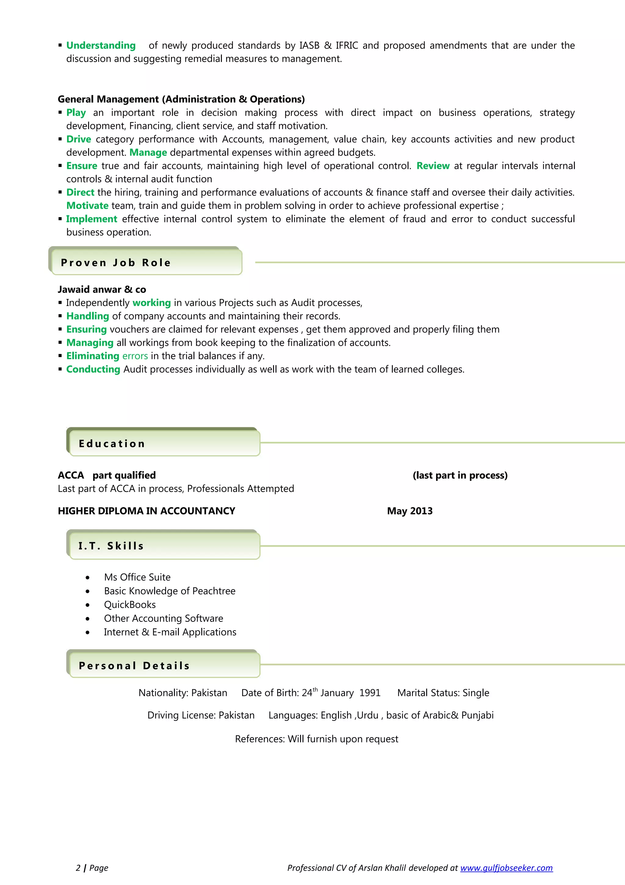 Mirza arslan CV | DOC