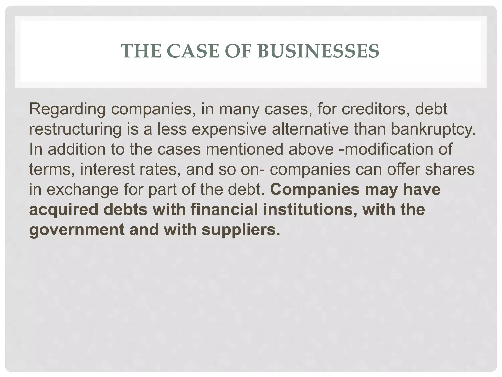 What is debt restructuring and why is it important? | PPTX