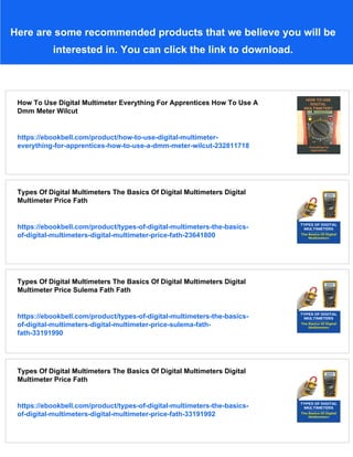Digital Multimeter For Beginners Blueprint For Beginners With Pictorial ...