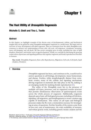 Drosophila Oogenesis Methods And Protocols Michelle S Giedt | PDF