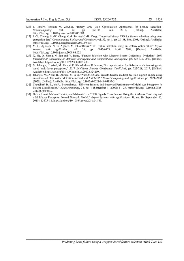 Predicting heart failure using a wrapper-based feature selection | PDF
