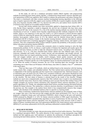 Predicting heart failure using a wrapper-based feature selection | PDF