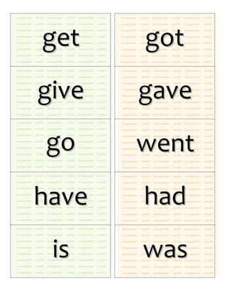 23814 irregular verbs_cut_up_matching_cards | DOCX