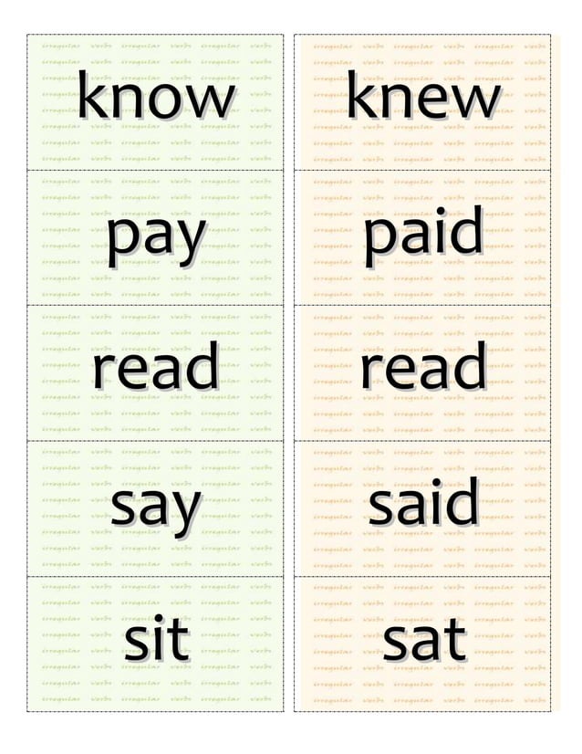 23814 irregular verbs_cut_up_matching_cards | DOCX