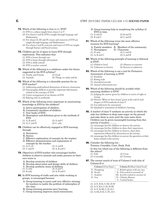 Success Master Ctet Paperi Class 1 To 5 2020 Arihant Experts | PDF