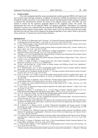 Chaotic systems with pseudorandom number generate to protect the transmitted data of wireless ...