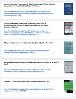 Diffusion Processes And Stochastic Calculus Fabrice Baudoin | PDF