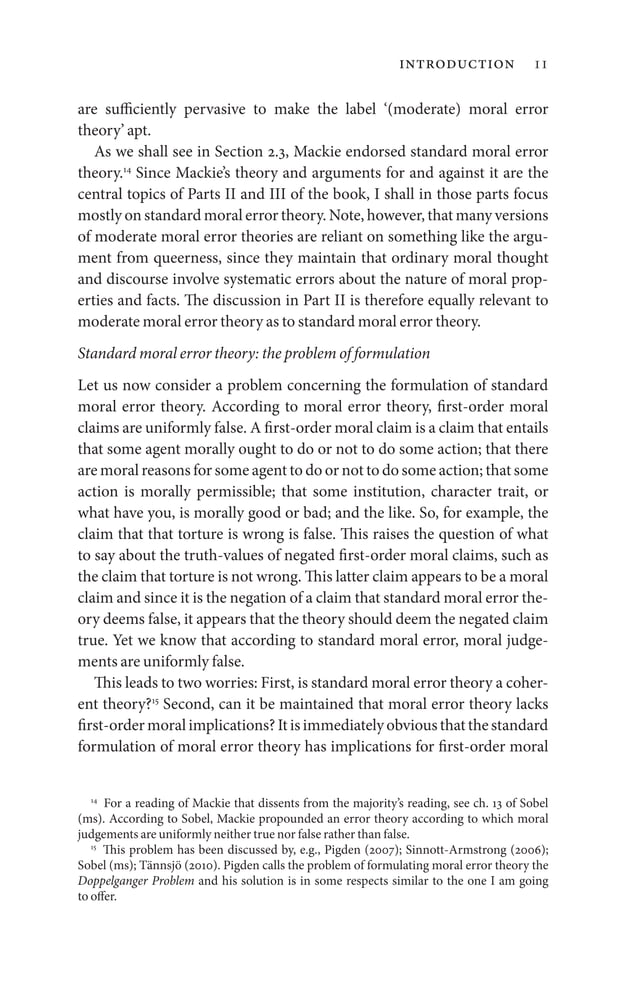 Moral Error Theory History Critique Defence Jonas Olson | PDF