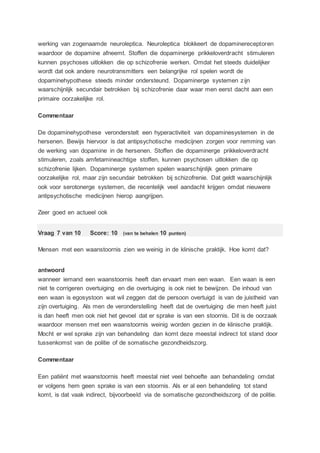opdracht psychopathologie | DOCX | Brain and Nervous System Disorders ...