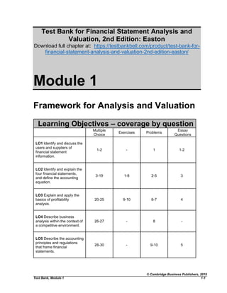 Test Bank for Financial Statement Analysis and Valuation, 2nd Edition ...
