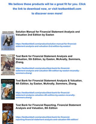Test Bank for Financial Statement Analysis and Valuation, 2nd Edition ...