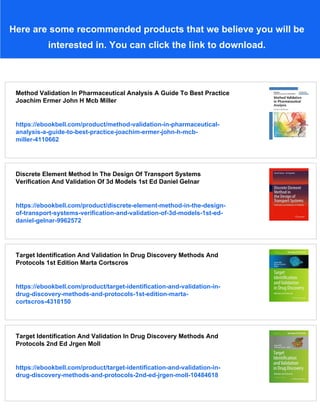 Method Validation In Pharmaceutical Analysis A Guide To Best Practice 2nd Edition Joachim Ermer ...