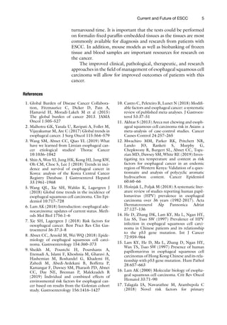 Esophageal Squamous Cell Carcinoma Methods And Protocols 1st Alfred K ...