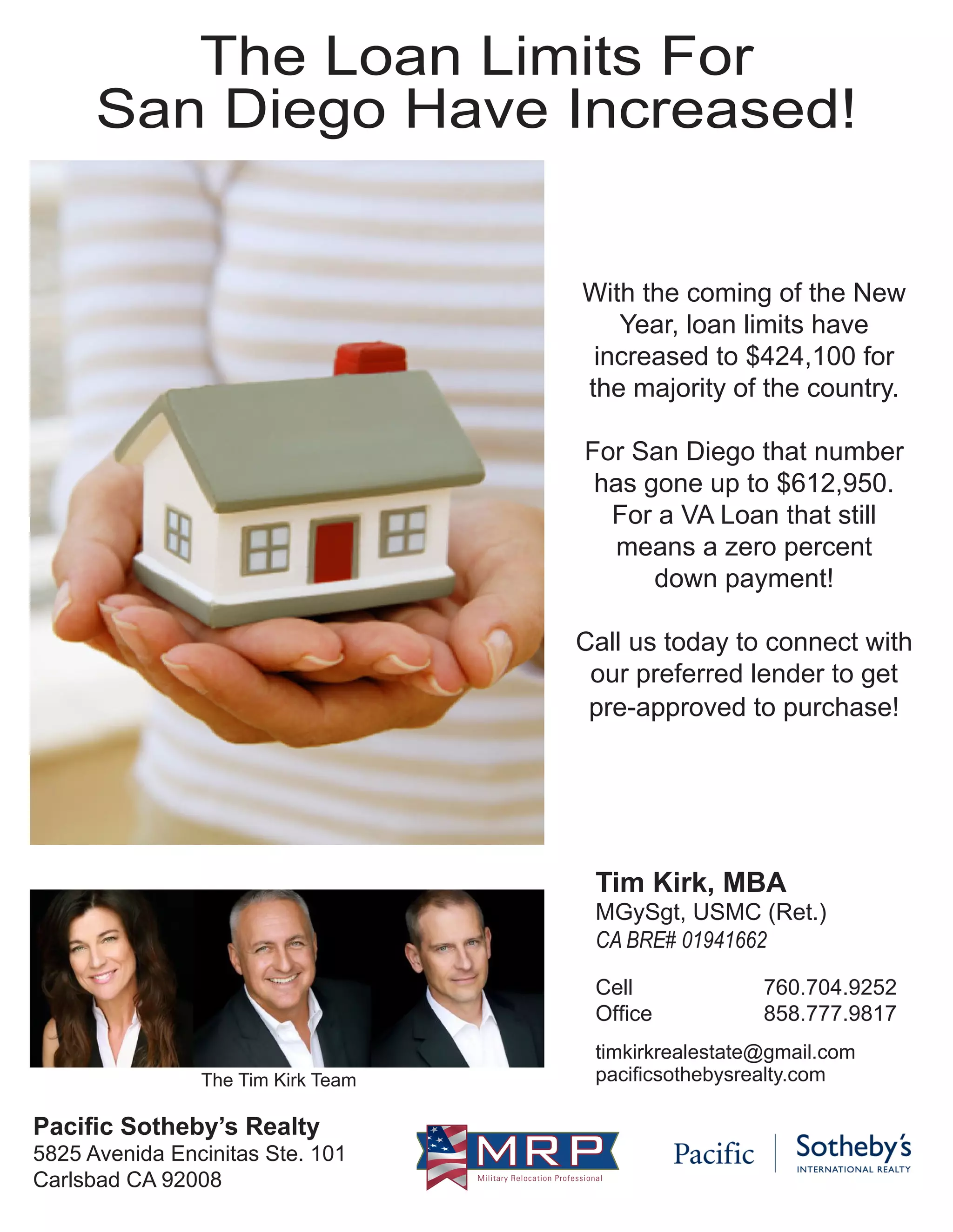 New Loan Limits Tim Kirk Team Flyer | PDF