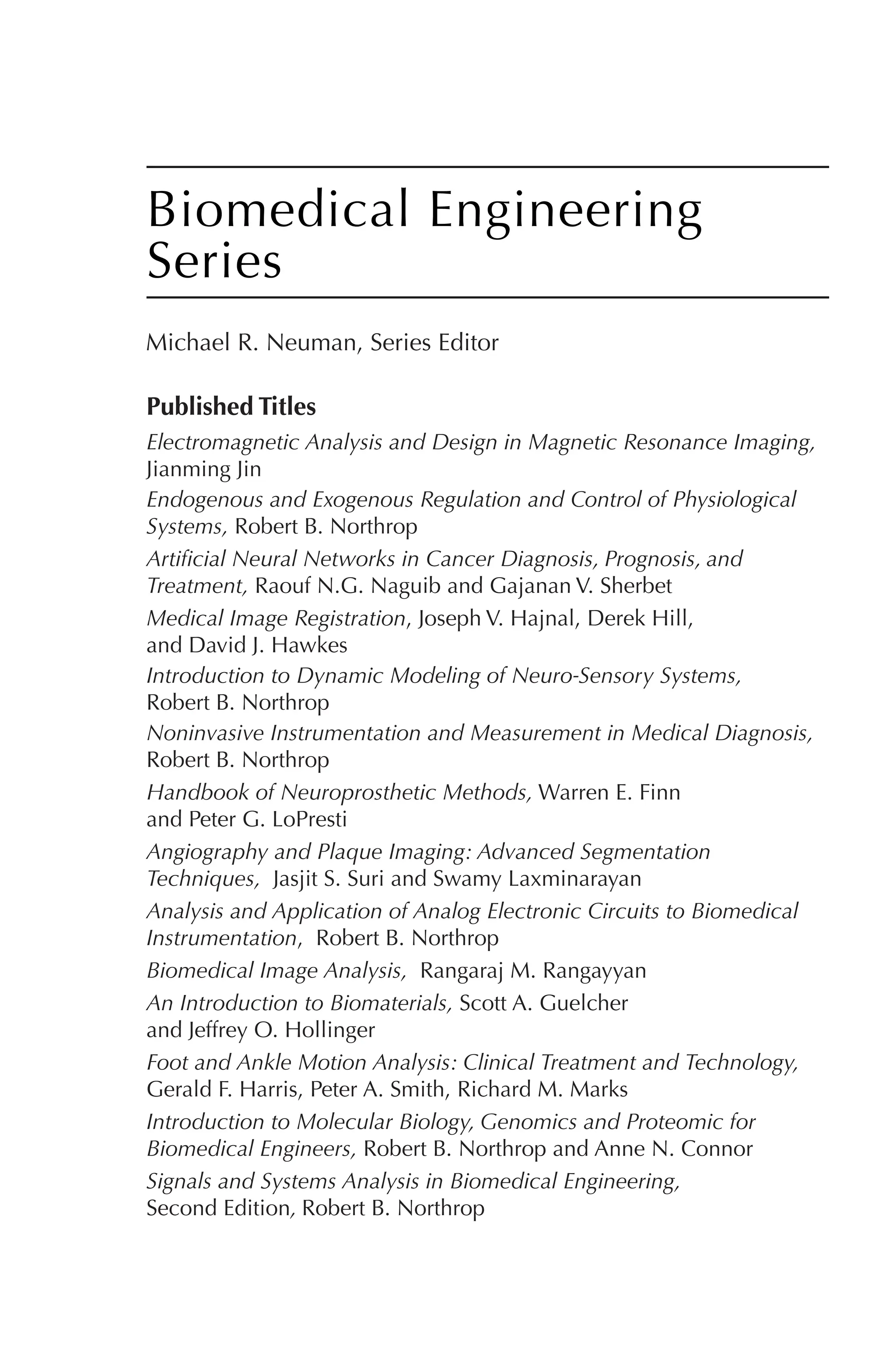 Signals and systems analysis in biomedical engineering Second Edition ...