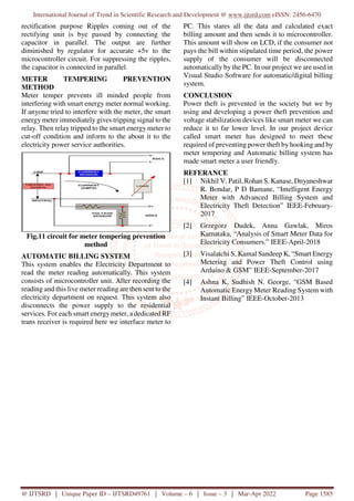 Design Smart Energy Meter to Prevention of Power Theft and Automatic ...