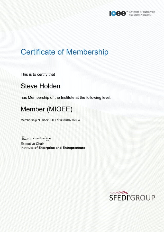 Certificate of Membership ioee sjh sept 15 | PDF