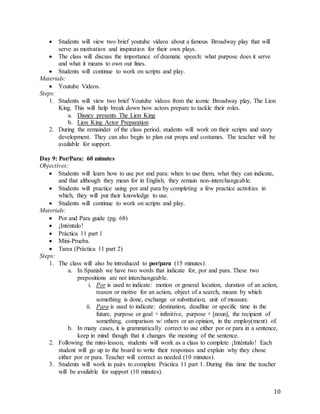 Lesson Plan - El Teatro | PDF