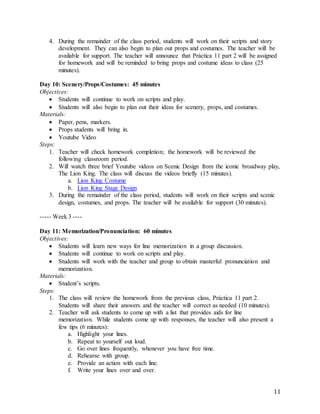 Lesson Plan - El Teatro | PDF