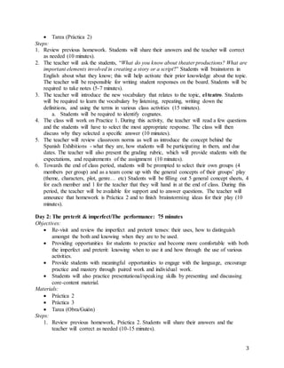 Lesson Plan - El Teatro | PDF