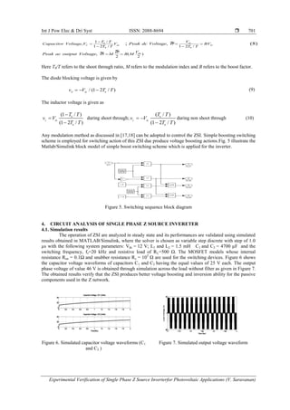 Experimental Verification of Single Phase Z Source Inverter for Photovoltaic Applications | PDF