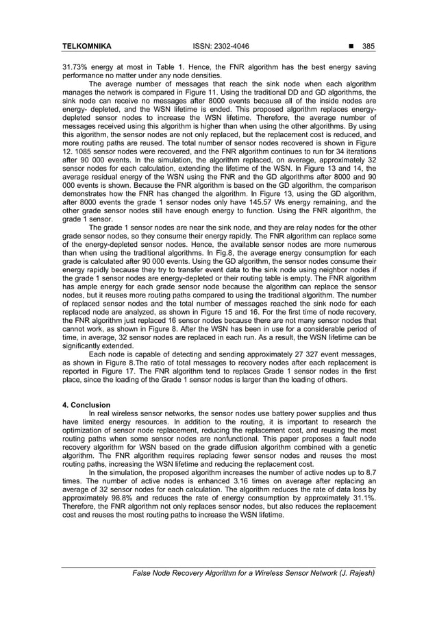 False Node Recovery Algorithm For A Wireless Sensor Network Pdf