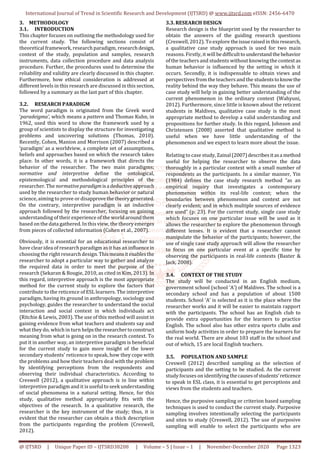 Reticence of Speaking in a Maldivian ESL Classroom Causes and Solution ...