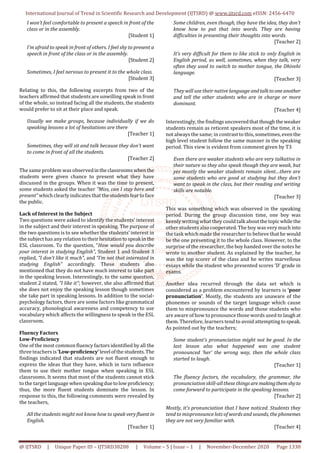 Reticence of Speaking in a Maldivian ESL Classroom Causes and Solution ...