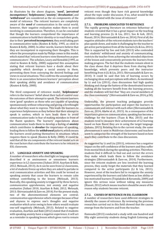 Reticence of Speaking in a Maldivian ESL Classroom Causes and Solution ...