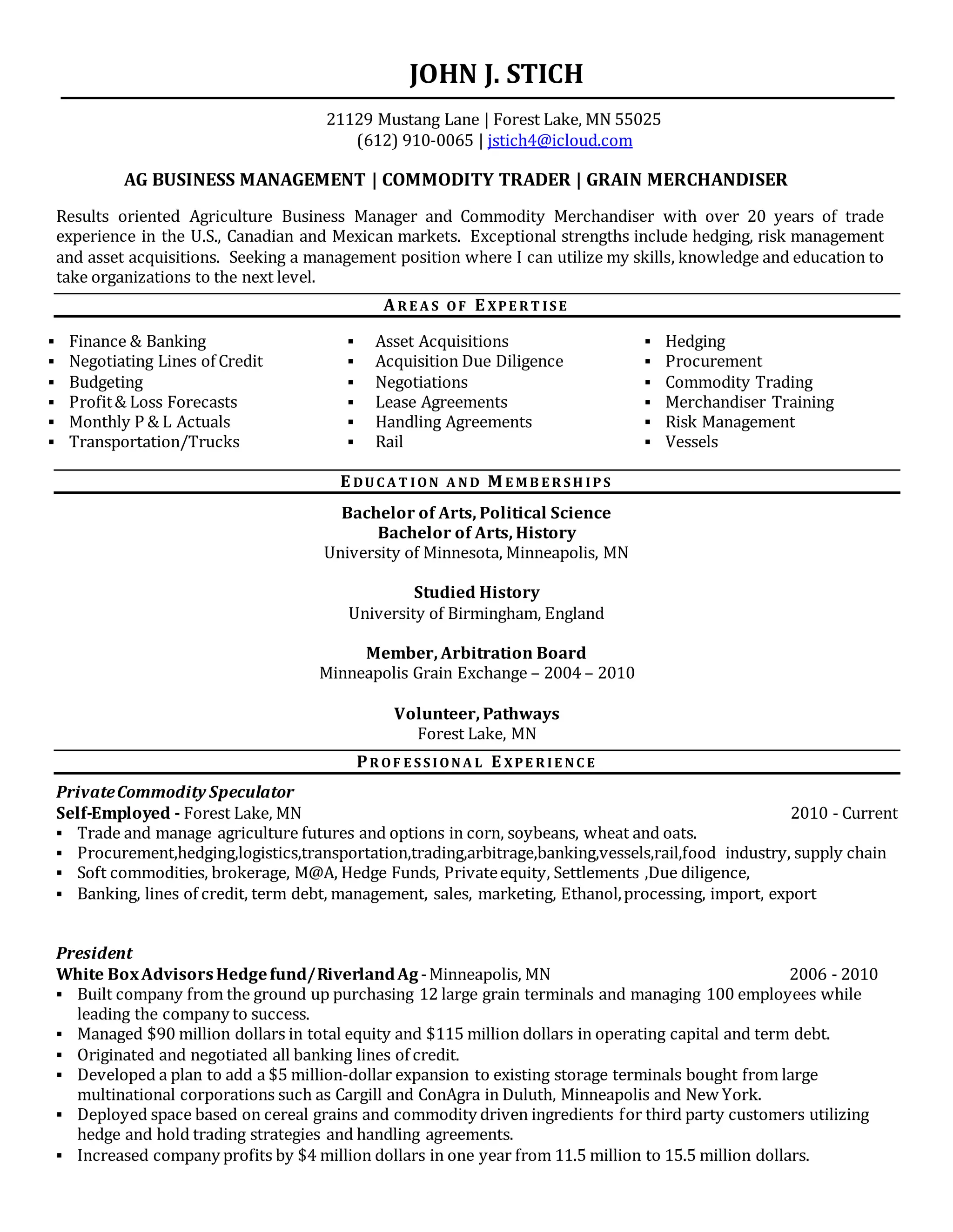 John Stich WORD Packet | DOCX