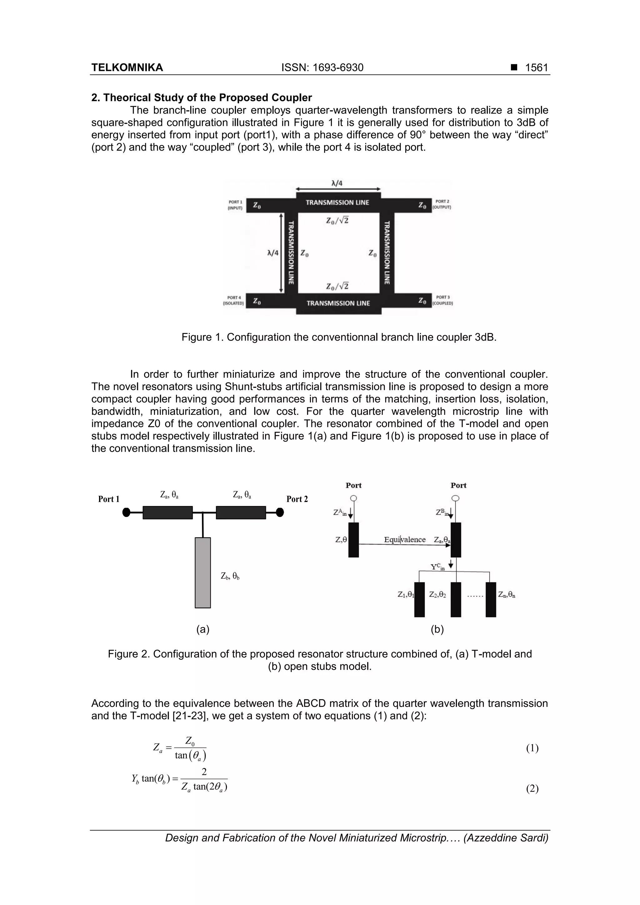 Design and Fabrication of the Novel Miniaturized Microstrip Coupler 3dB ...