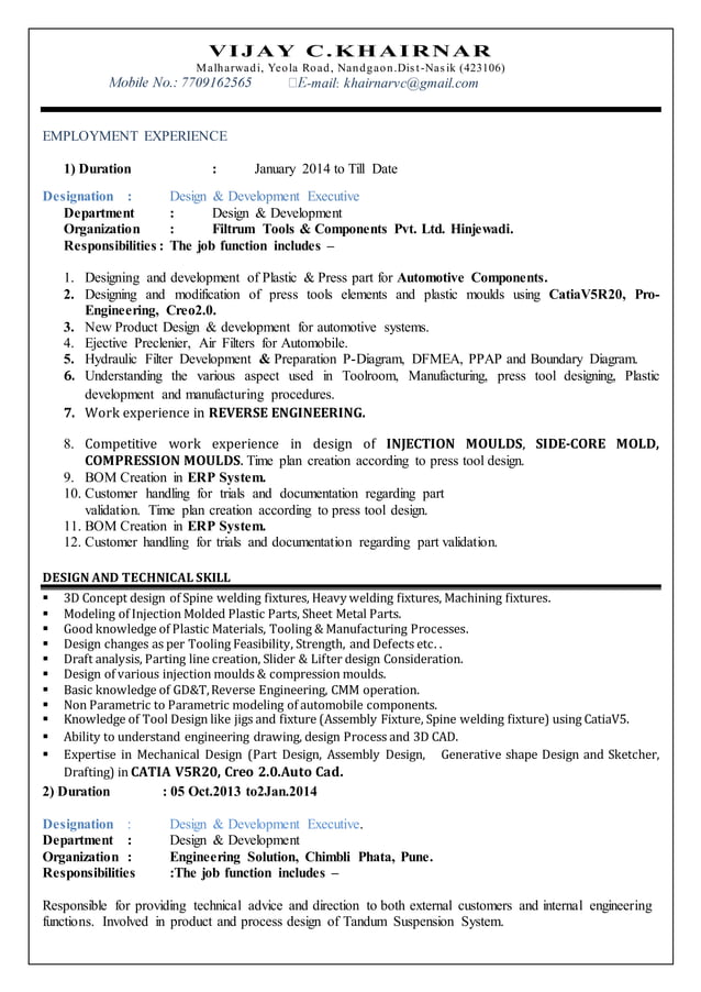 khairnar_vijay_Resume 000 | DOCX | Business | Business and Finance