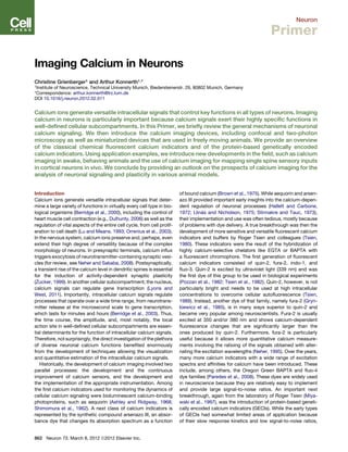 Imaging Calcium In Neurons Christine Grienberger Arthur Konnerth | PDF