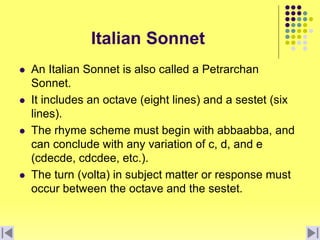 Sonnet | PPT | Poetry | Books and Literature