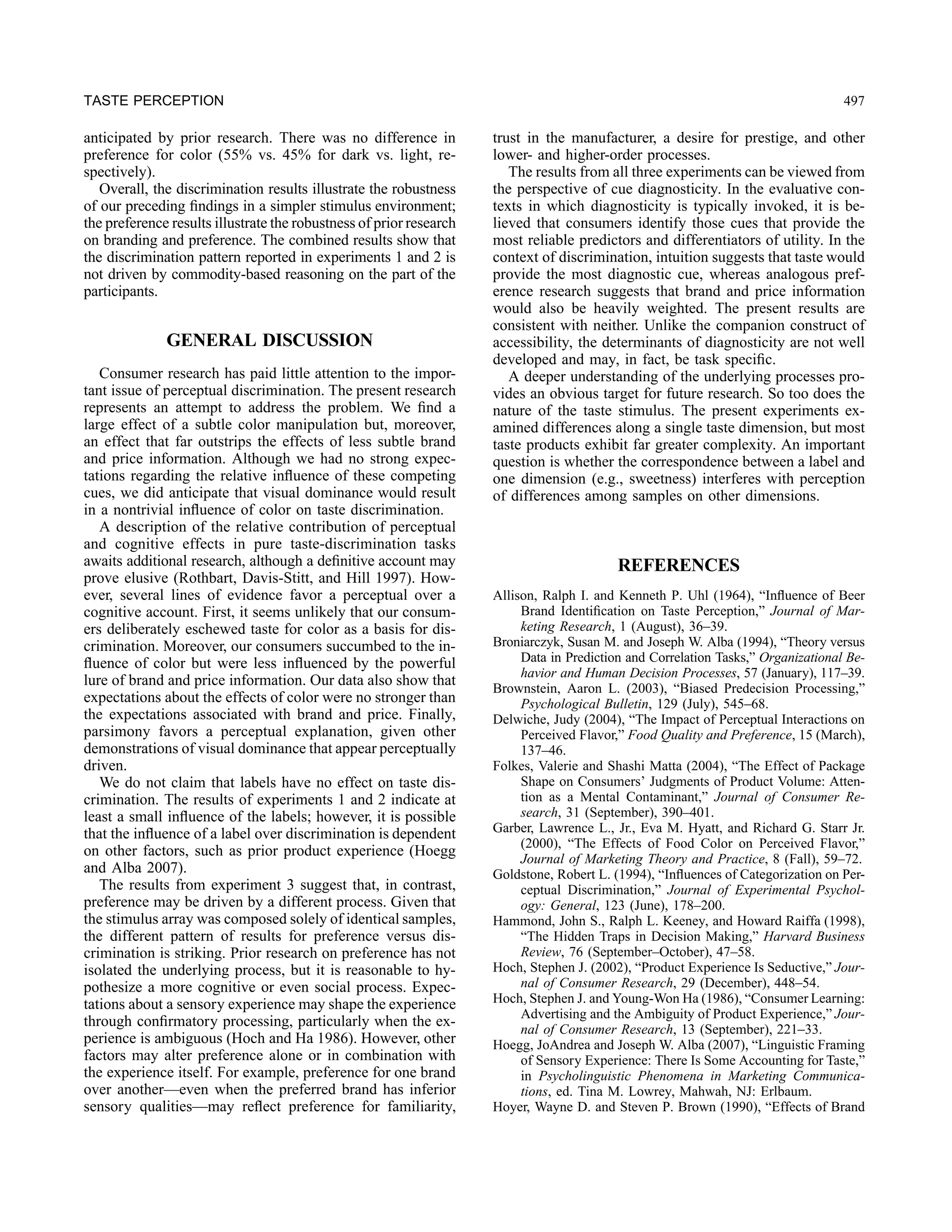 Taste Perception: More than meets the Tongue | PDF