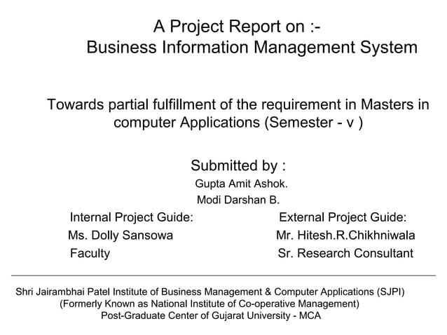 a-project-report-on-business-information-management-system | PPT
