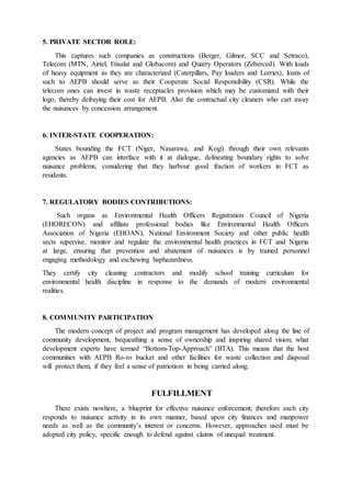 SYNERGY FOR THE PREVENTION OF NUISANCES IN FCT-AEPB Paper | DOCX