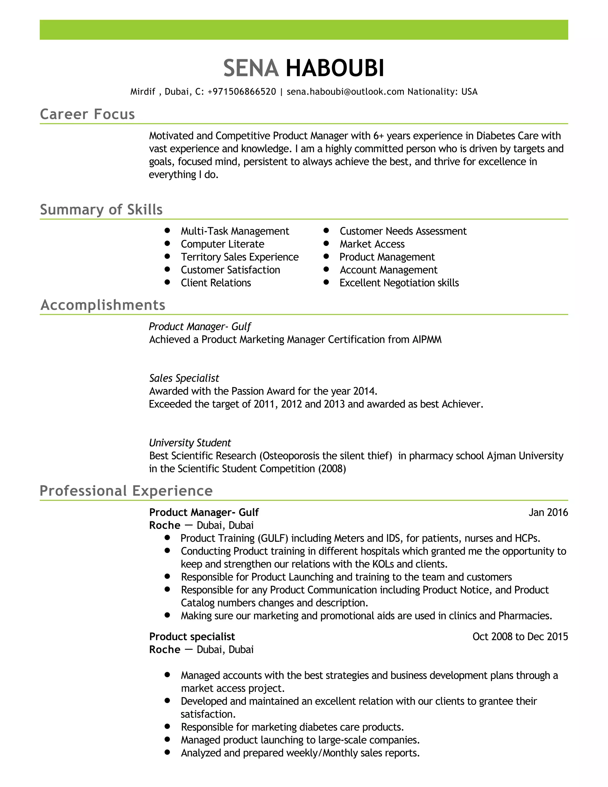 Sena Haboubi Resume 2016 | PDF