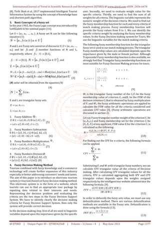 Online Tour Booking using Fuzzy Decision Making Method | PDF