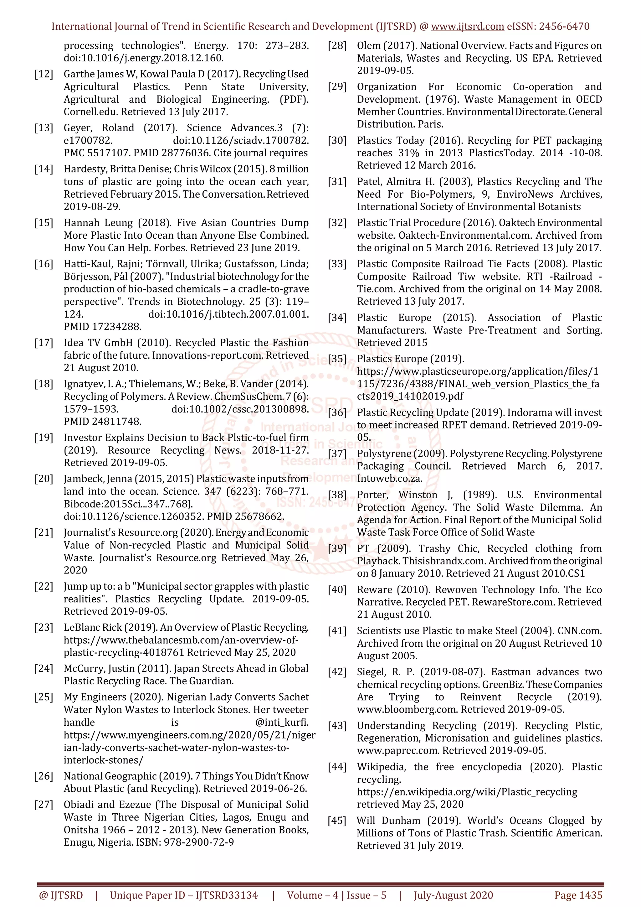 The Positive Impact of Plastic Recycling in the Built Environment ...