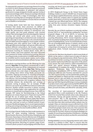 The Positive Impact of Plastic Recycling in the Built Environment, Architecture and the Waters ...