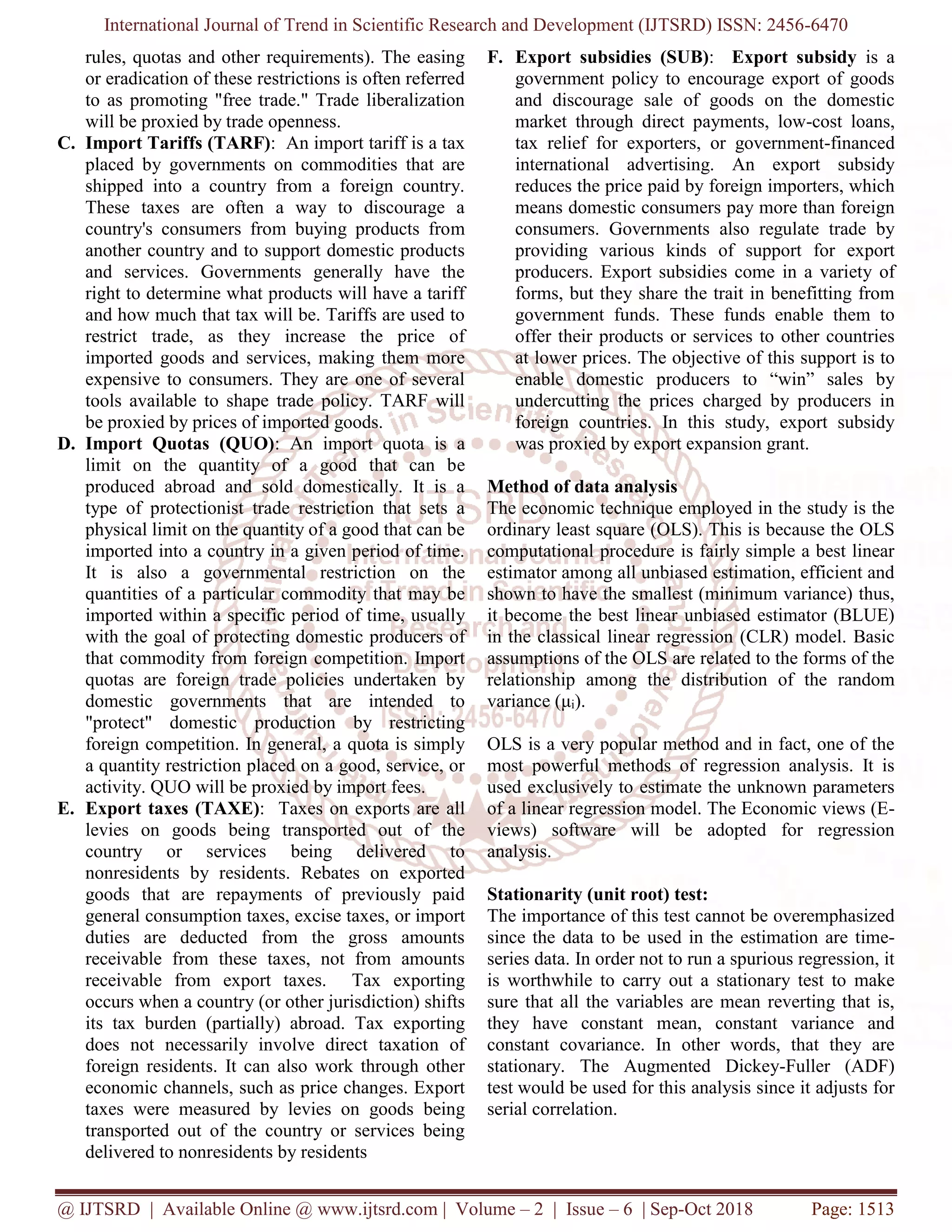 Trade Liberalization and Trade Flows in Nigeria An Aggregated Analysis | PDF